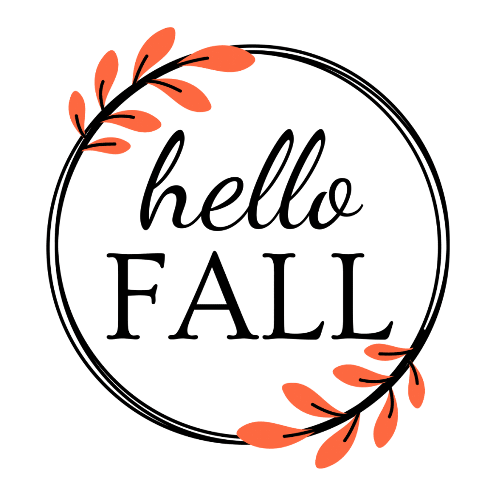 Hello Fall Floral Circle SVG, PNG, JPG, PSD, DXF Files | Craftpi