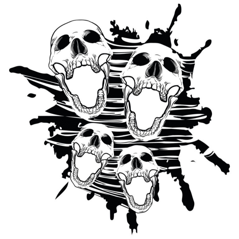 Skull Middle Finger SVG, PNG, JPG, PSD, DXF, AI Files | Craftpi