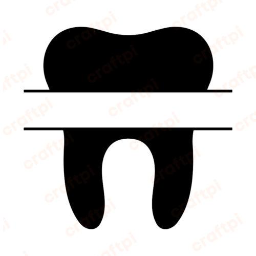 Teeth Monogram SVG, PNG, JPG, PSD, DXF Files | Craftpi