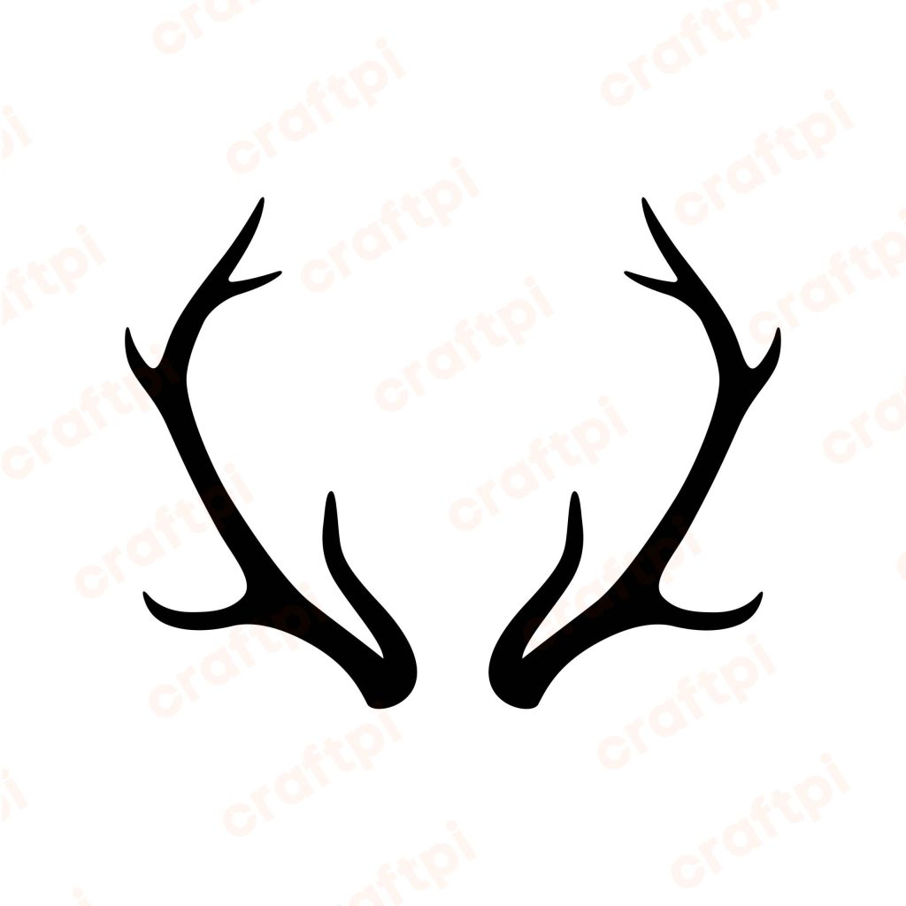 Basic Deer Antler SVG, PNG, JPG, PSD, DXF Files | Craftpi