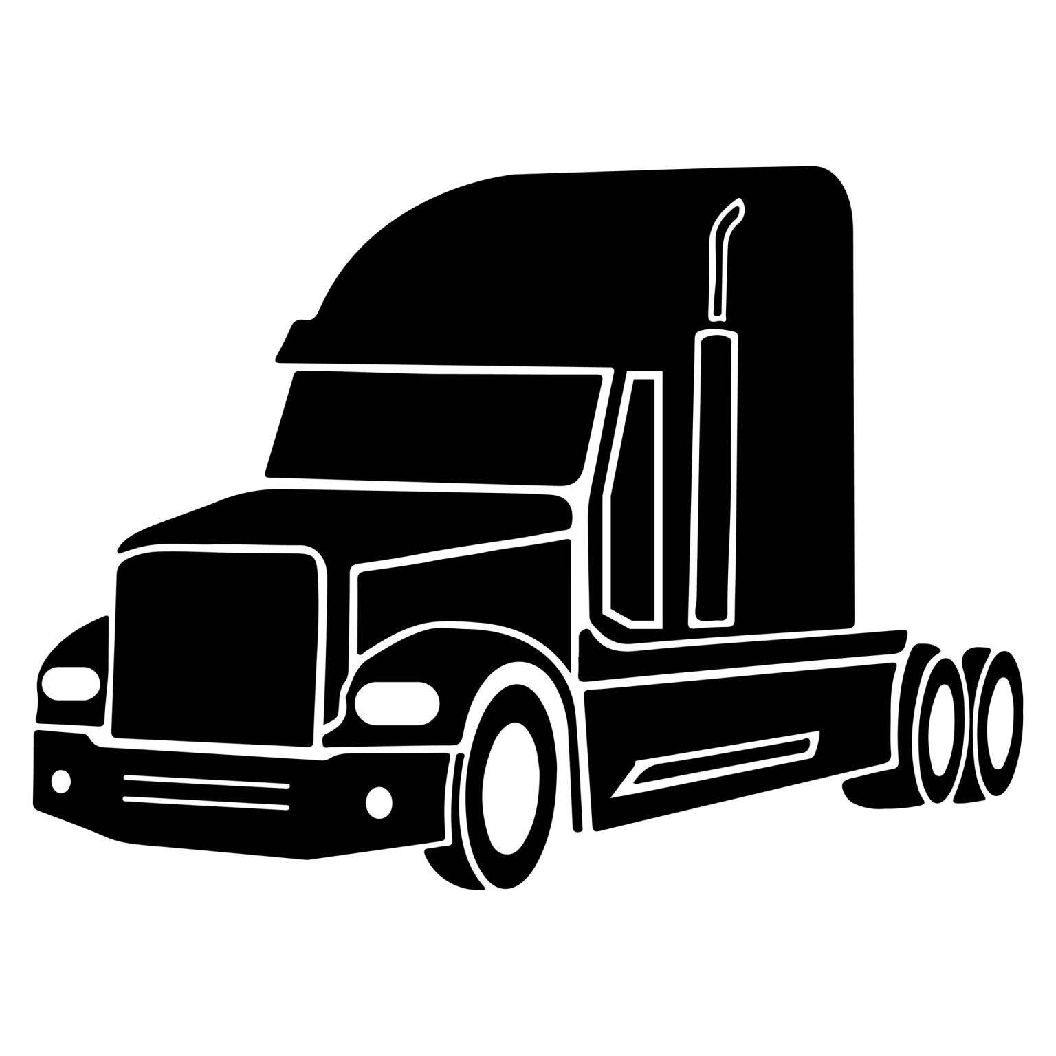 Semi Truck Silhouette SVG, PNG, JPG, PSD, DXF Files | Craftpi