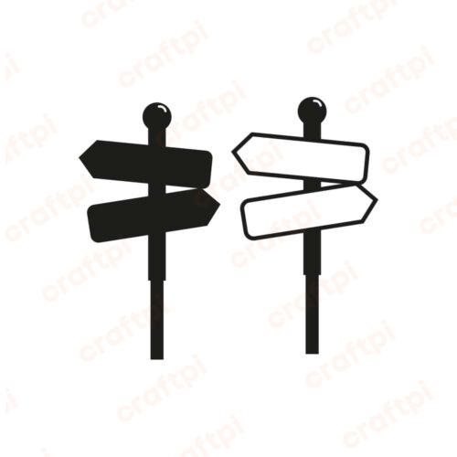 Black and White Directional Arrow Signs SVG, PNG, JPG, PSD, DXF Files ...