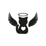 Cat Memorial Angel Wings Monogram SVG, PNG, JPG, PSD, DXF, AI Files ...