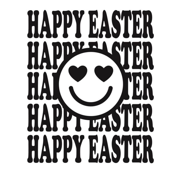 Happy Easter With Smiley Face SVG, PNG, JPG, PSD, DXF Files | Craftpi