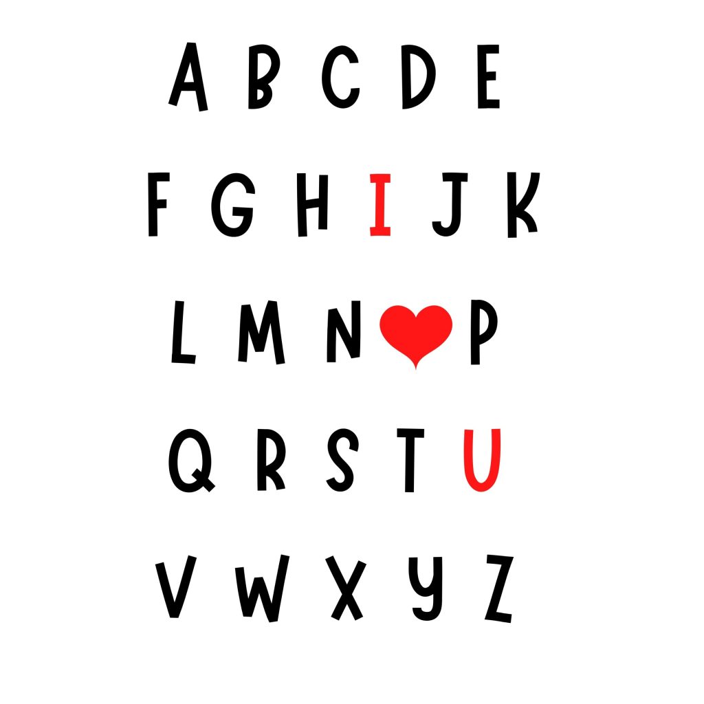 ABC I Love You SVG, PNG, JPG, PSD, DXF Files | Craftpi
