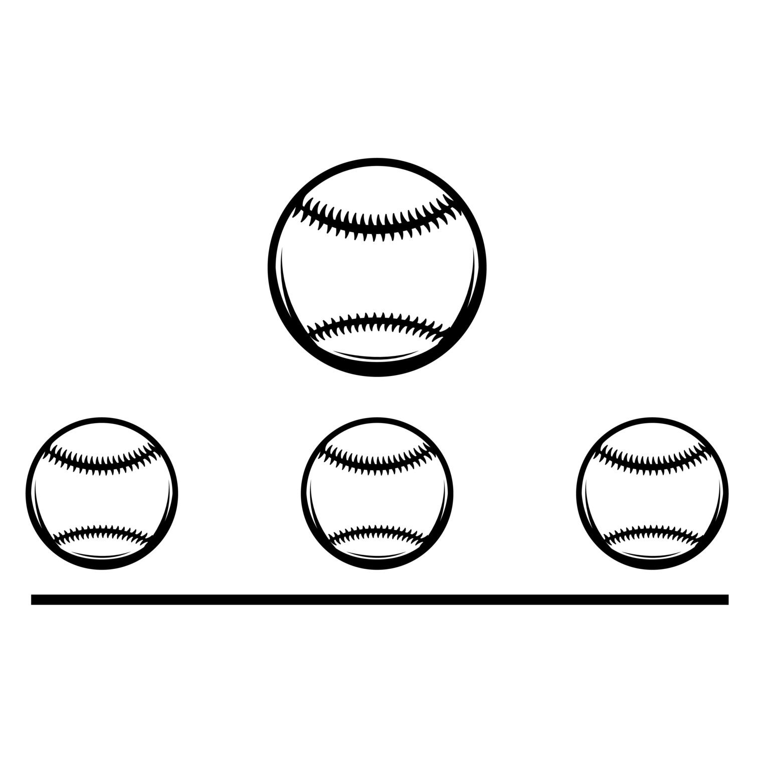 Baseball Ball Vector SVG, PNG, JPG, PSD, PDF Files | Craftpi