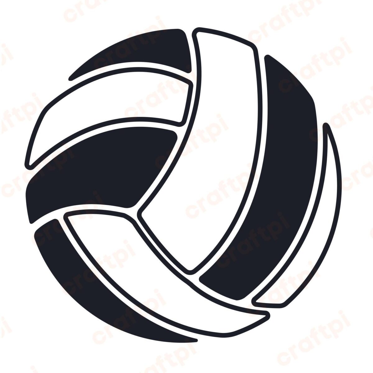 Volleyball Ball Outline SVG, PNG, JPG, PSD, PDF Files | Craftpi