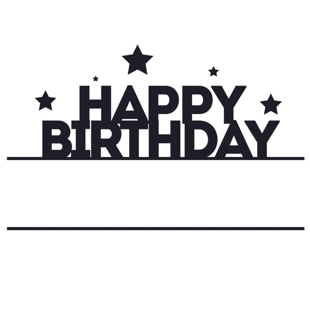 Happy Birthday Monogram Cake Topper SVG, PNG, JPG, PSD, PDF Files | Craftpi