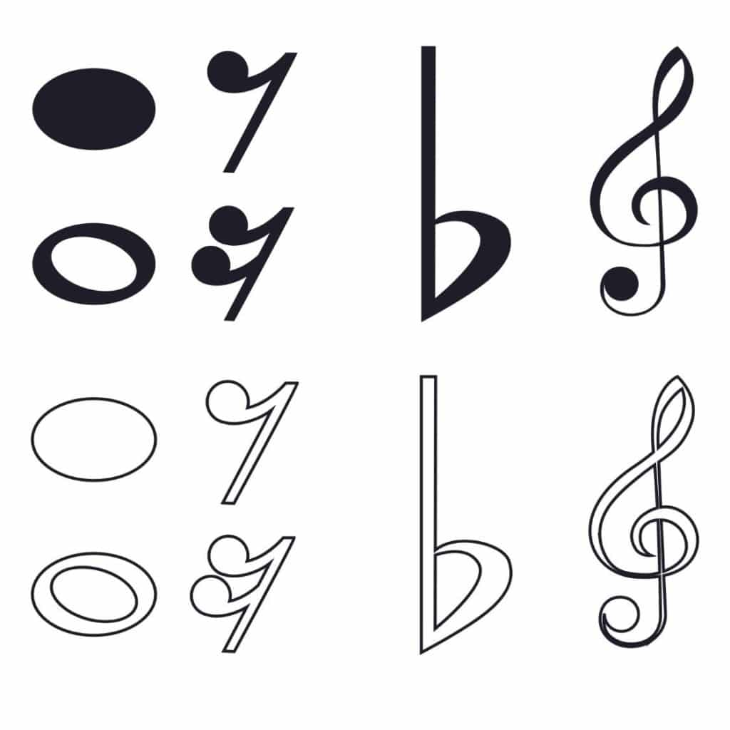 Music Notes Bundle SVG, PNG, JPG, PSD, PDF Files | Craftpi