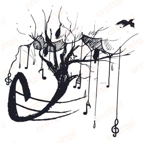 Tree Shaped Music Notes SVG, PNG, JPG, PSD, PDF Files | Craftpi