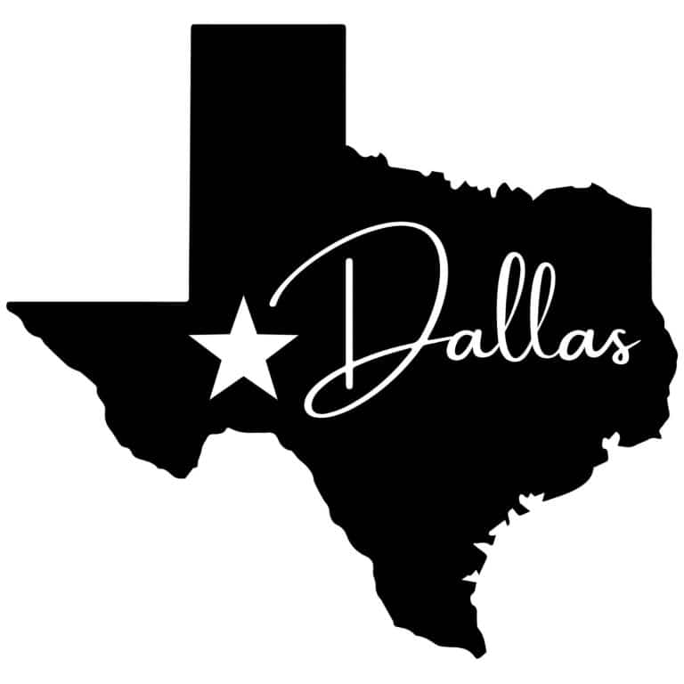 Texas Dallas State Map SVG, PNG, JPG, PDF Files | Craftpi