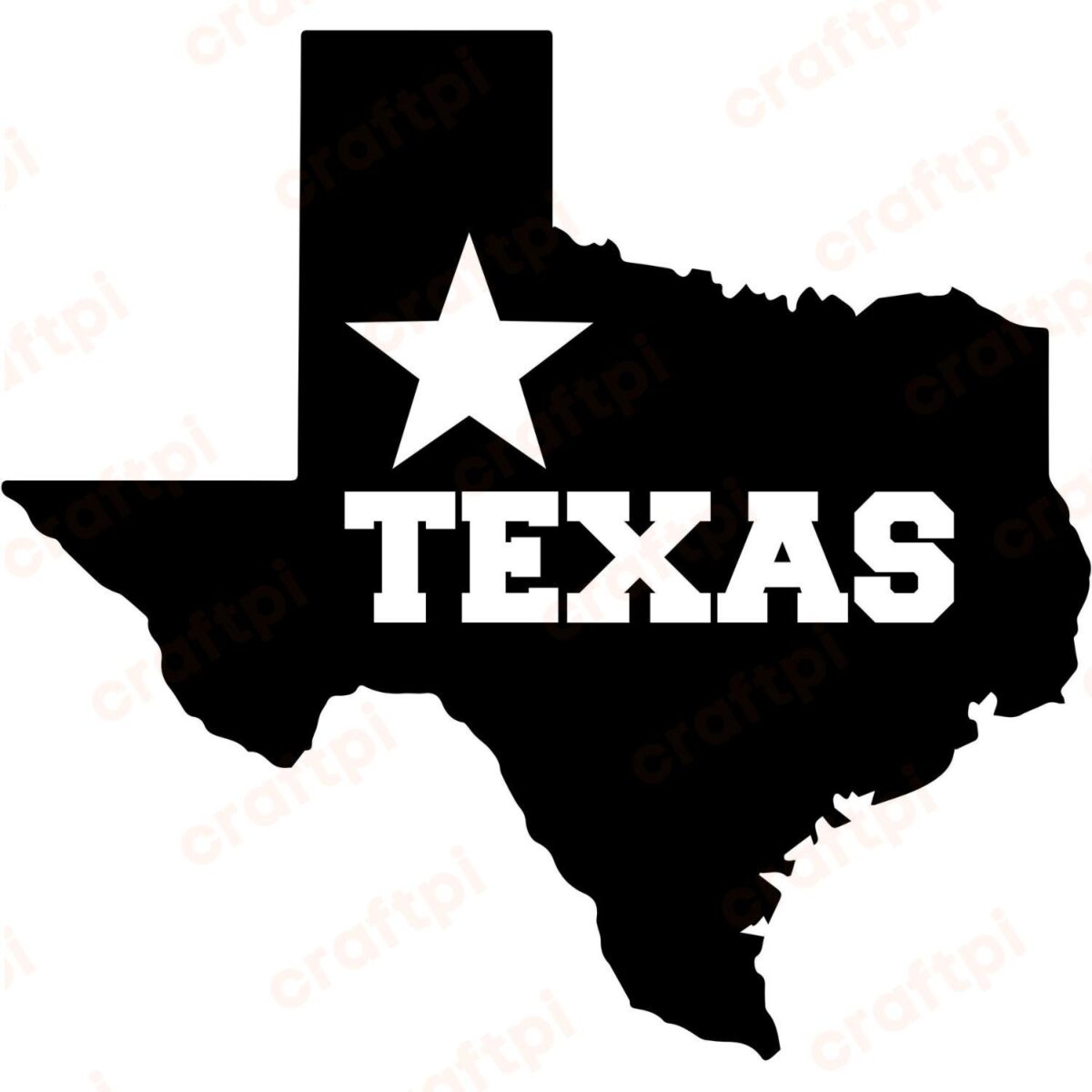 Texas Retro Wavy Stacked Text SVG, PNG, JPG, PDF Files | Craftpi