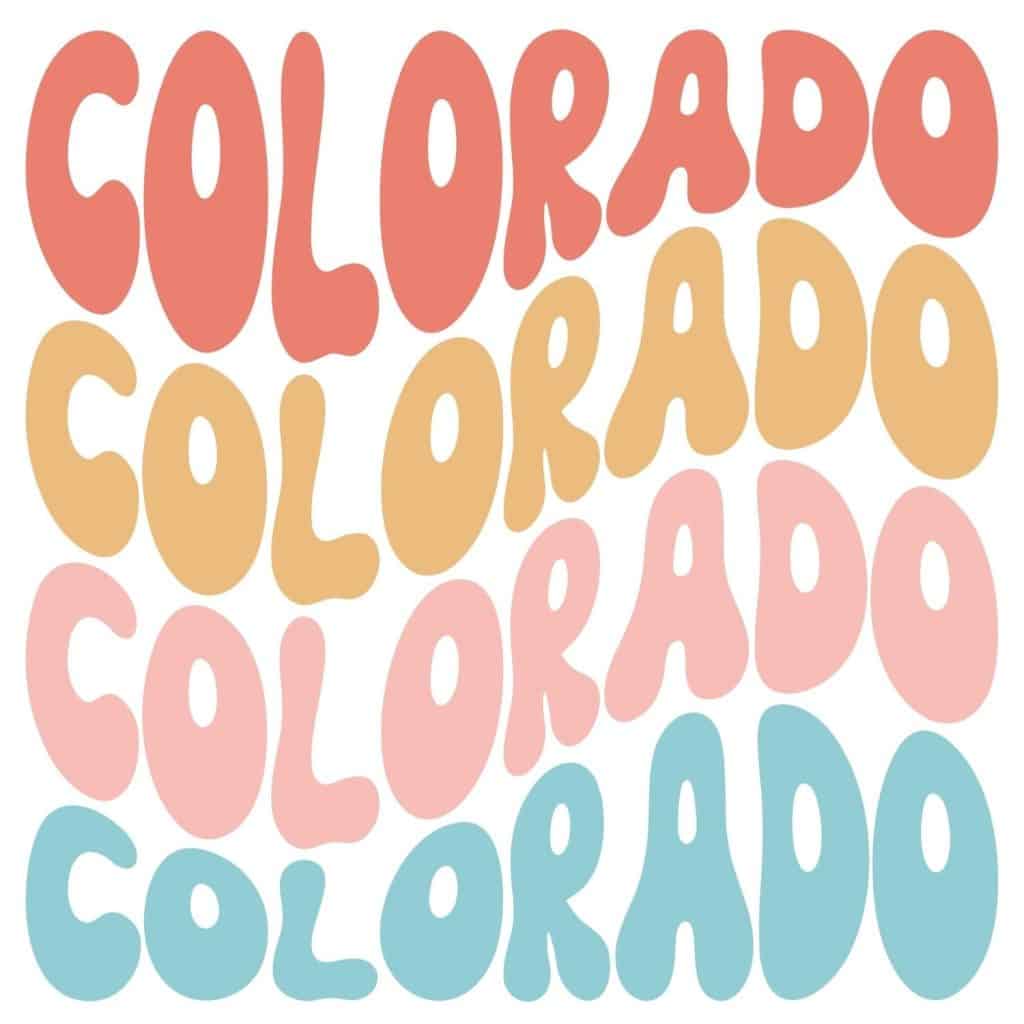 Colorado Retro Wavy Stacked Text SVG, PNG, JPG, PDF Files | Craftpi