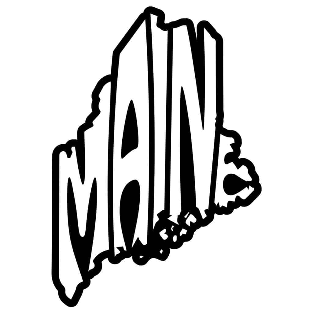 Maine State Map Typograpgy SVG, PNG, JPG, PDF Files | Craftpi
