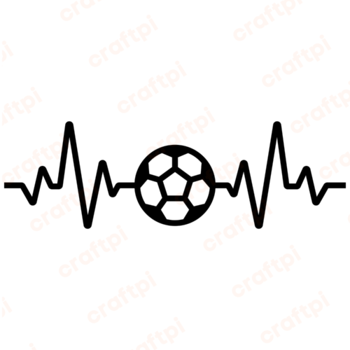 Soccer Ball Heartbeat SVG, PNG, JPG, PDF Files | Craftpi