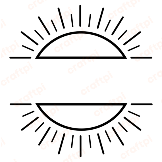 Sunshine Outline Monogram SVG, PNG, JPG, PDF Files | Craftpi