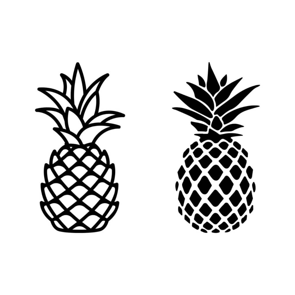 Pineapple Outline SVG, PNG, JPG, PDF Files | Craftpi