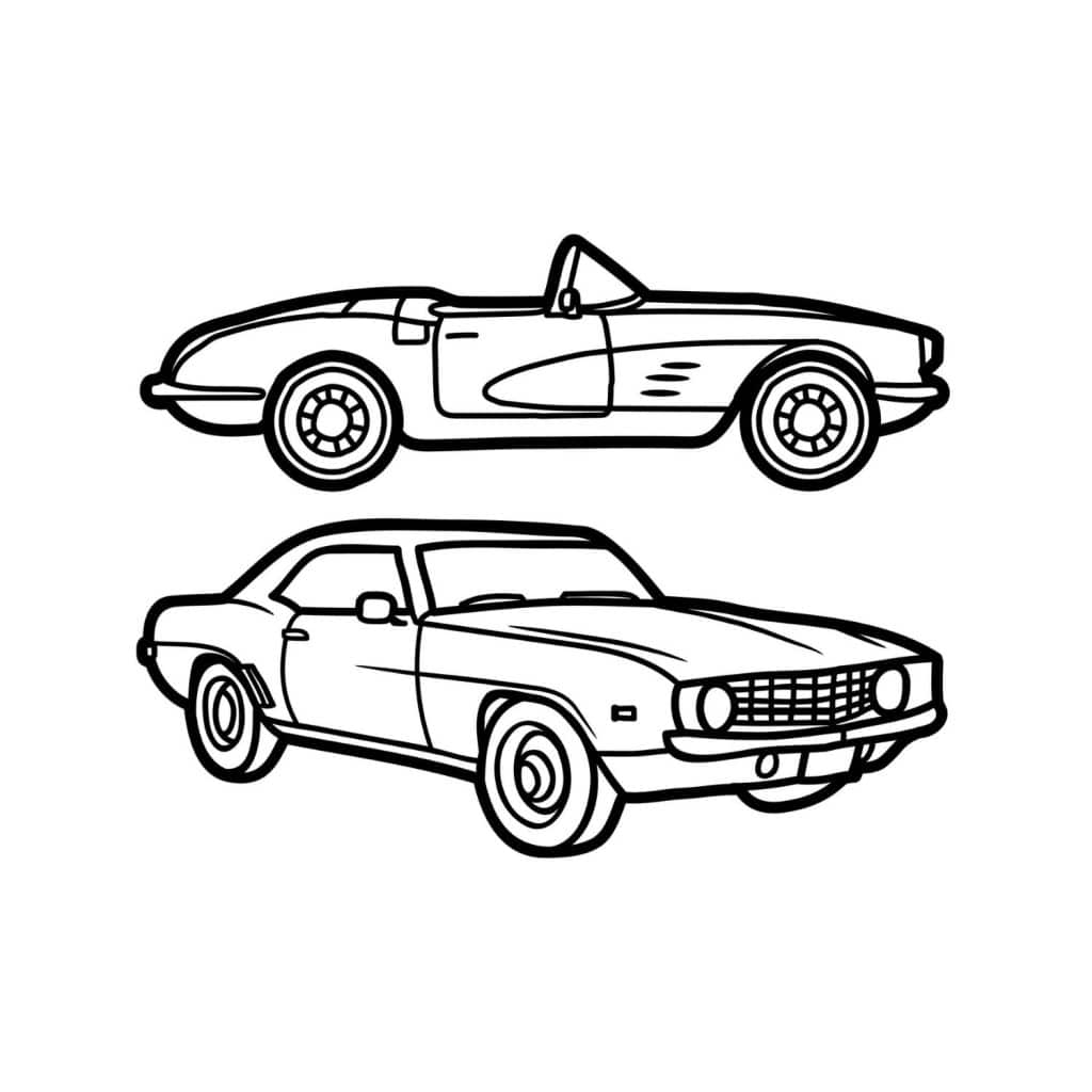 Vintage Roadster Car Outline SVG, PNG, JPG, PDF Files | Craftpi