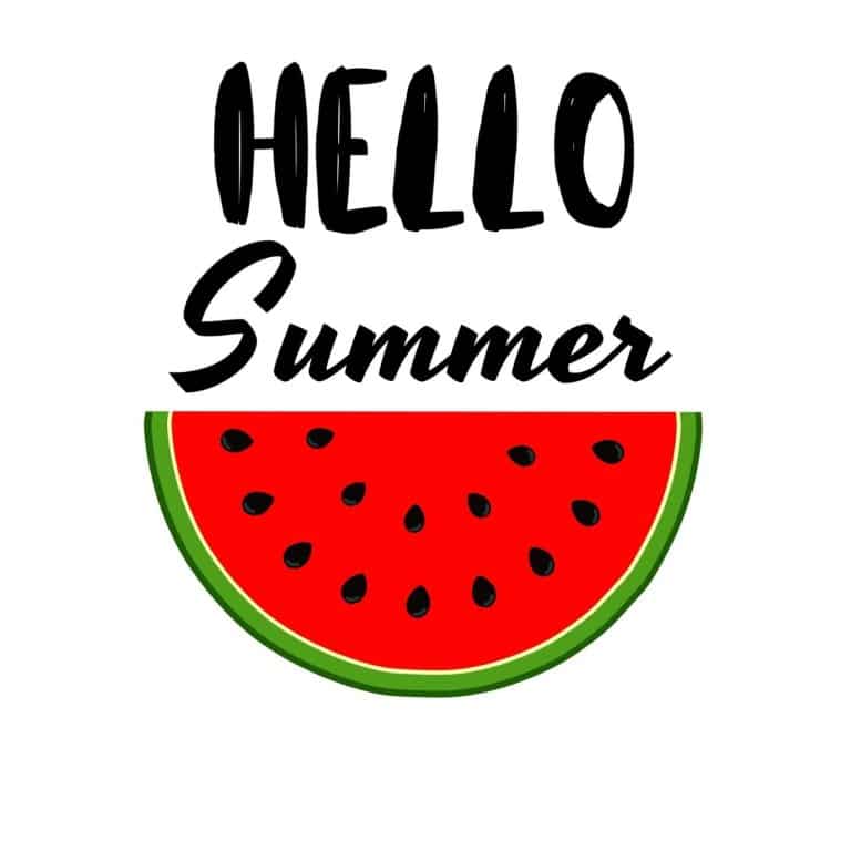 Hello Summer Watermelon SVG, PNG, JPG, PDF Files | Craftpi
