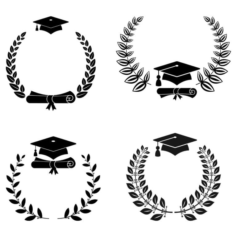 Graduation Laurel Wreath Bundle SVG, PNG, JPG, PDF Files | Craftpi