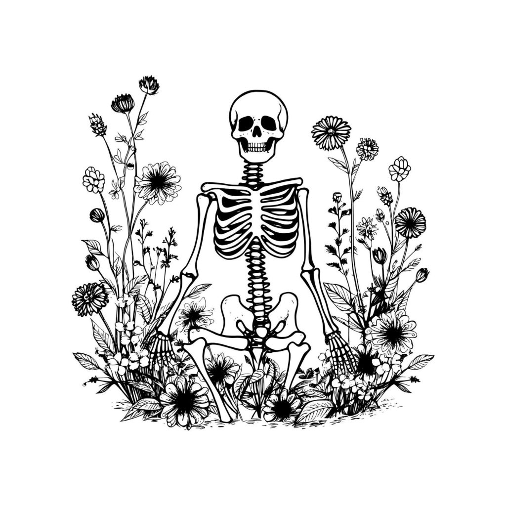 Skeleton With Floral SVG, PNG, JPG, PDF Files | Craftpi