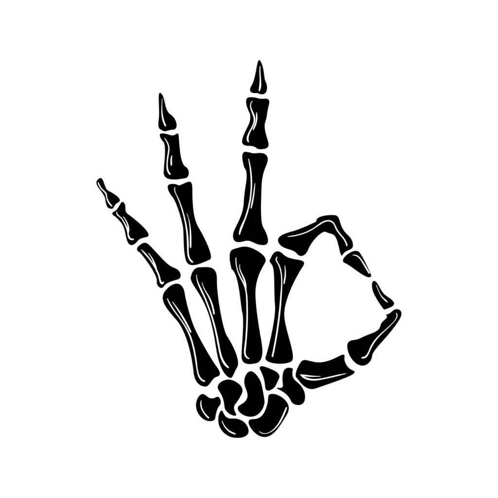 Okey Skeleton Hand SVG, PNG, JPG, PDF Files | Craftpi