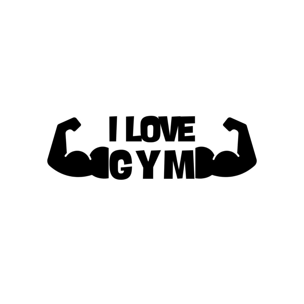 I Love GYM With Arm SVG, PNG, JPG, PDF Files | Craftpi