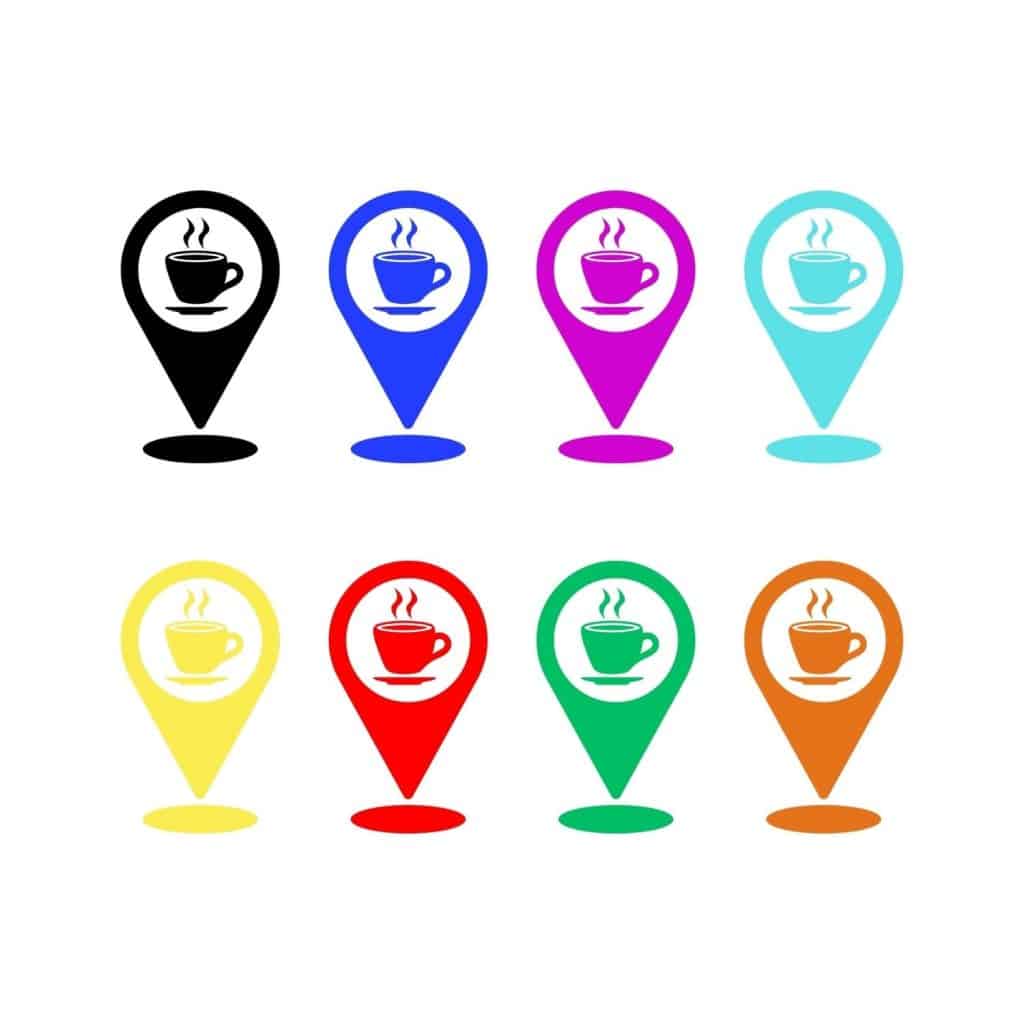 Coffee Location Icon Bundle SVG, PNG, JPG, PDF Files | Craftpi