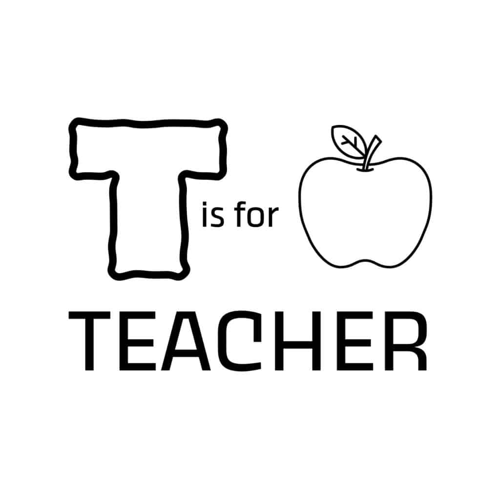T Is For Teacher SVG, PNG, JPG, PDF Files | Craftpi